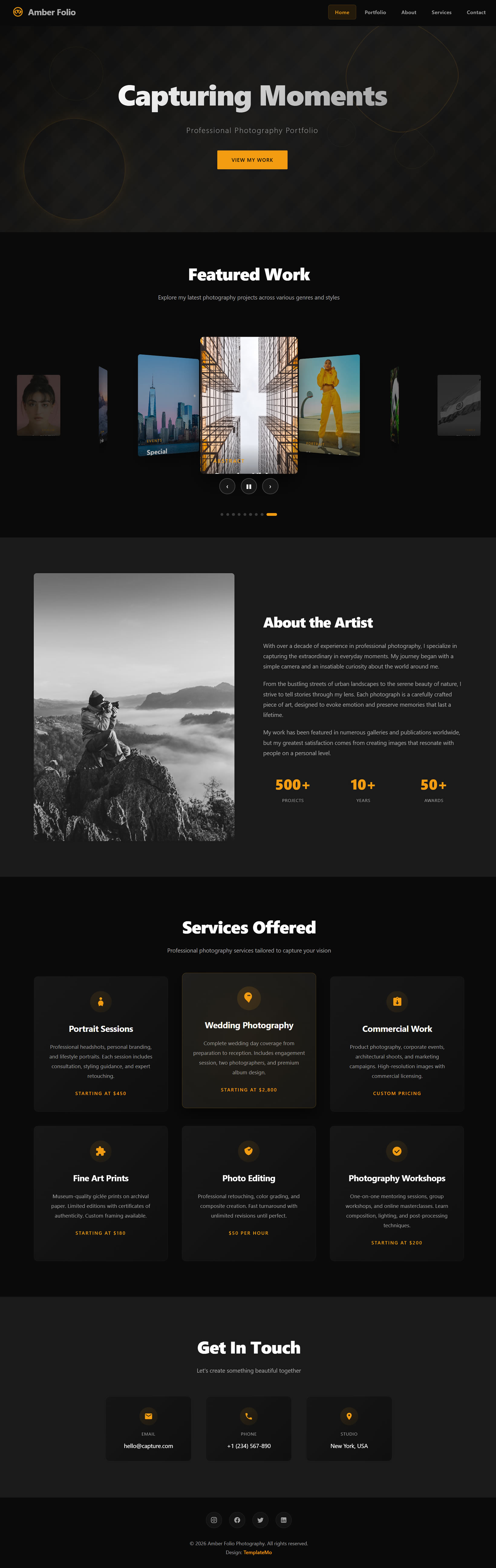 Free Template 615 Amber Folio